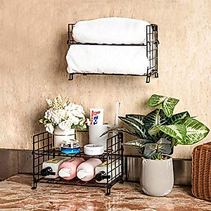 X-cosrack Adjustable Water Bottle Organizer,4-Tier Wall-Mounted Water Bottle Holder, Stackable Water Bottle Storage Rack for Kitchen Countertops,Pantry, Cabinet,Black(Patent No.: US D950,280 S)