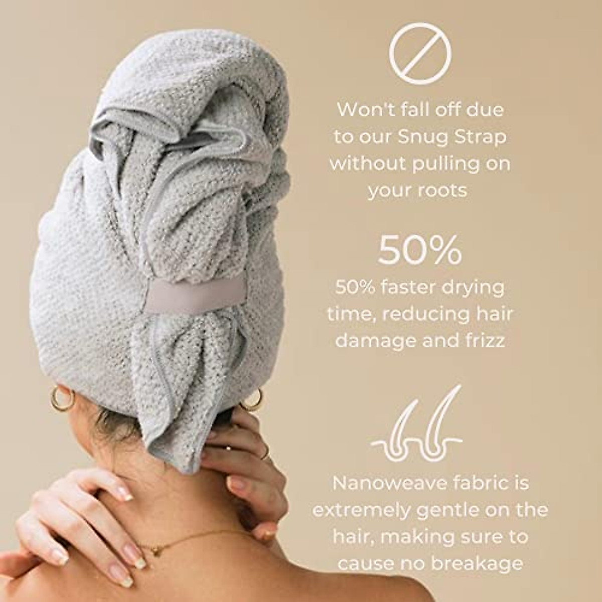 VOLO Hero Cloud Pink Hair Towel | Ultra Soft, Super Absorbent, Quick Drying Nanoweave Fabric | Reduce Dry Time by 50% | Towel Wrap for All Hair Types | Anti Frizz & Anti Breakage | Reusable Packaging