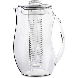 Large Fruit Infuser Water Pitcher (2.9 Quart / 93 Oz) – Shatterproof Acrylic Infusion Jug for Iced Tea, Juice, Beverages, Water, Lemon, Fruit & Herbs – BPA Free