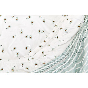 Simple Joys by Carter's Baby 2-Pack Cotton Crib Sheets, Stripe/Avocados, One Size