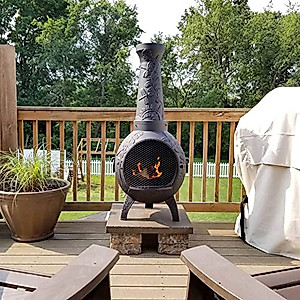 The Blue Rooster Dragonfly Aluminum Chiminea in Gold Accent