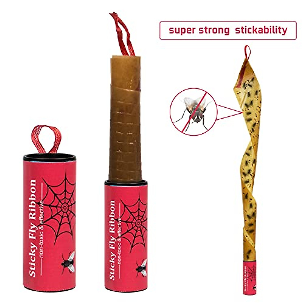 Stingmon 20 Roll Fly Traps Outdoor, Fruit Fly Trap for Indoors, Fly Paper, Hanging Sticky Fly Strips Fly Tape Fly Catcher Fly Ribbon Fly Killer Gnat Traps for Plants Kitchen, Family Farm