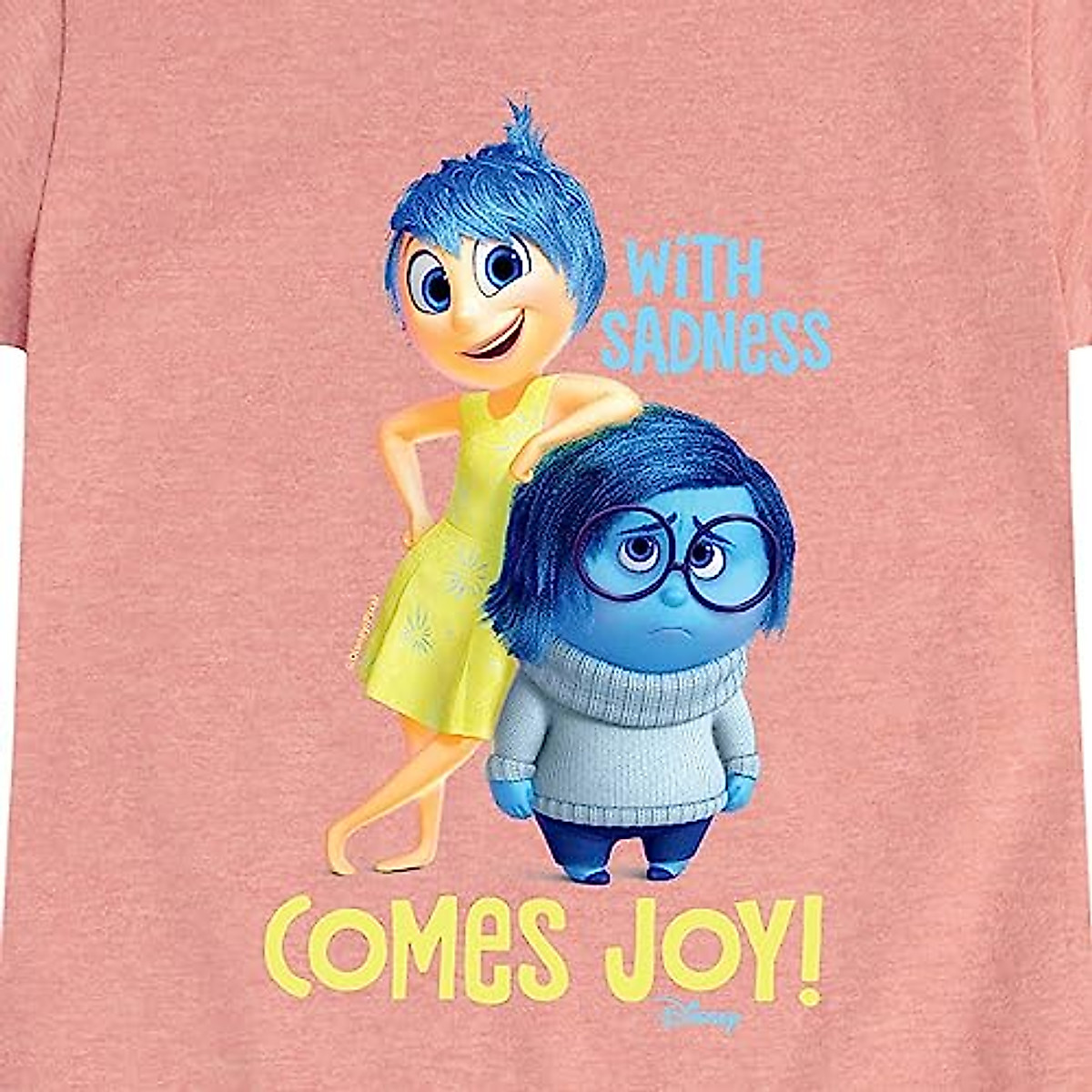 Disney Inside Out - with Sadness Comes Joy - Toddler and Youth Girls Short Sleeve Graphic T-Shirt - Size 4T