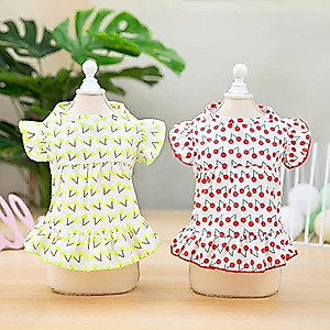 HonpraD Dog Dresses Large Pet Dresses Spring and Summer Pet Clothes Spring Cute Pet Supplies Cotton Dresses Thin Skirt