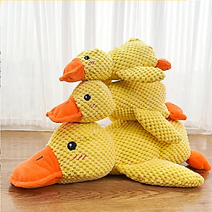 kunishi Calming Duck Dog Toy, Quacker Calming Duck Toy, Emotional Support Duck for Dogs, The Mellow Dog Calming Duck, Yellow Stuffed Duck Dog Chew Toys with Calming Ball (Yellow, Small)