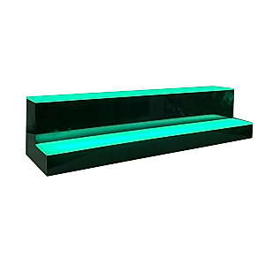 YILIKISS 31 Inch 2 Step LED Lighted Liquor Bottle Display Illuminated Bottle Shelf Home Commercial Bar Shelf Light Changing Shelves with Remote Control,Multiple Colors LED Bar Shelves for Liquor
