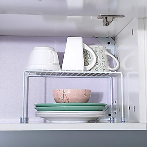 yaenoei Kitchen Shelves, Cabinet Organization Mini Storage Shelf, White,Set of 2