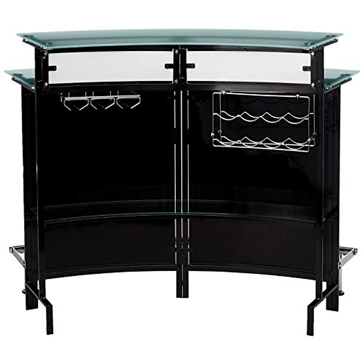 Coaster Home Furnishings Keystone Glass Top Bar Unit Black