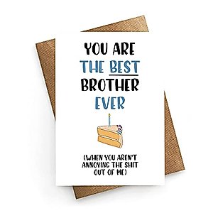 The Stuck Shop Birthday Card For Brother, Funny Birthday Card Brother, Best Brother Ever