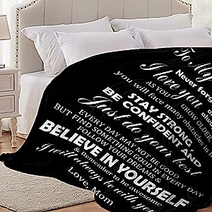 to My Son I Love You Forever from Mom Blanket Cozy Soft Lightweight Flannel Throw Blanket for Bed Sofa Travel All Season 80"x60"