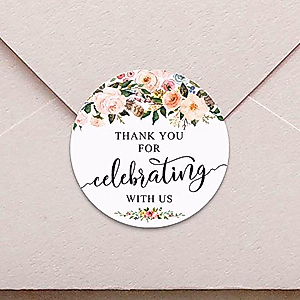 120 x Celebrating Labels, Wedding Collection, Baby Shower Stickers, Floral Party Collection, Engagement Party Decor, Flower Floral Stickers, Wedding Favor Labels, 1.6 inch