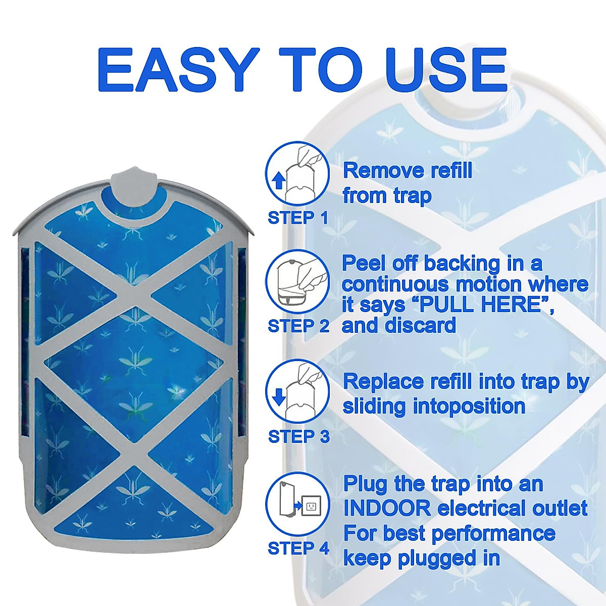 32 Pcs Refill Cartridge Kit Compatible with ZEVO Flying Insect Trap Refill Work for M364 M364A and Max Plug-in Light Trap