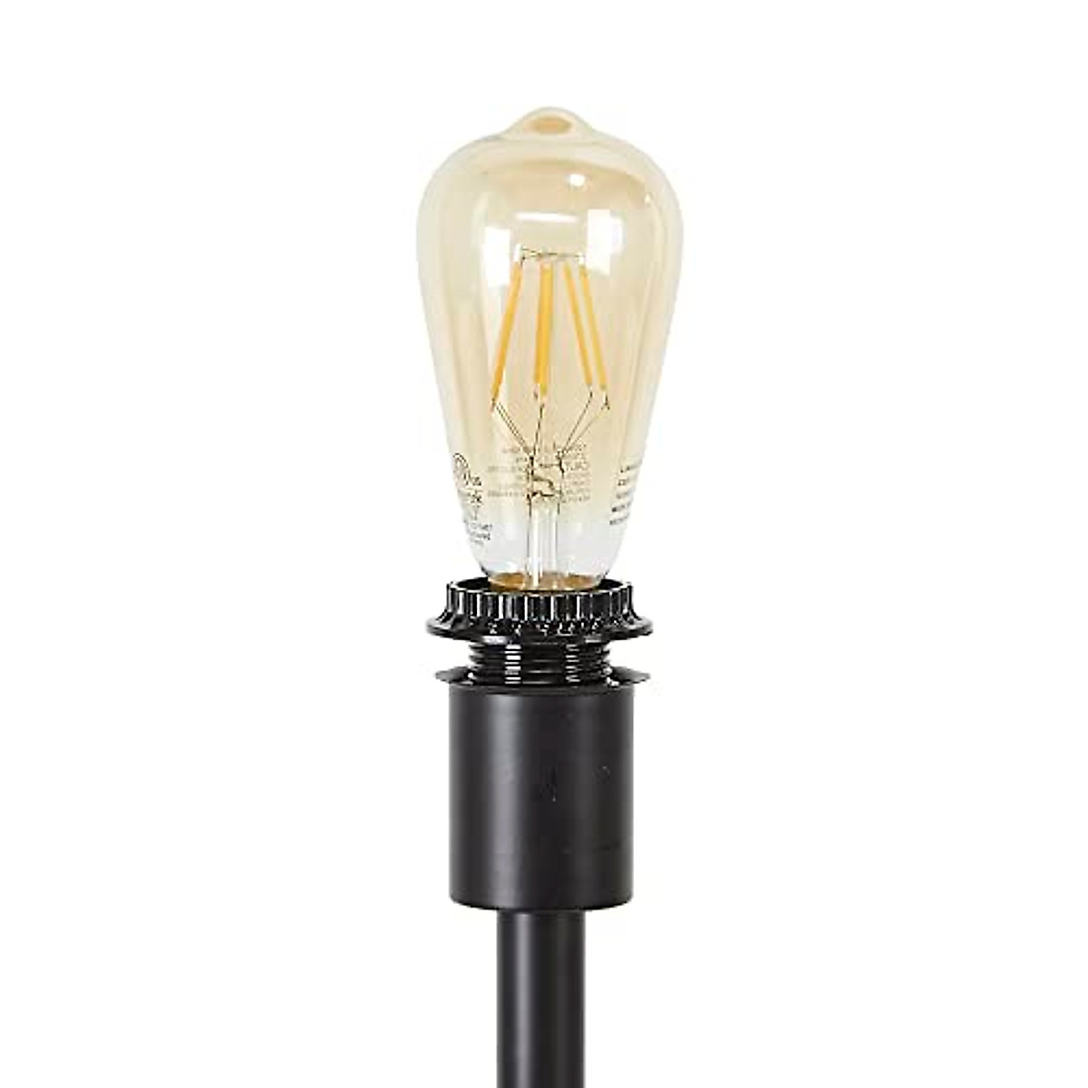 Silverwood Cyndi Rattan Floor Lamp, Black 15" L x 15" W x 64" H in