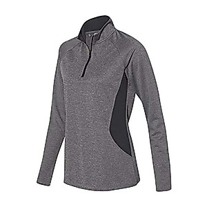 Adidas Women's Lightweight Quarter-Zip Pullover 2XL Black Heather/ Carbon