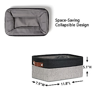 DULLEMELO Collapsible Bundle Baskets 4 Cube Baskets 12"x12"x12" + 6 Small Baskets 11.8"x7.9"x5.1"（Black&Grey