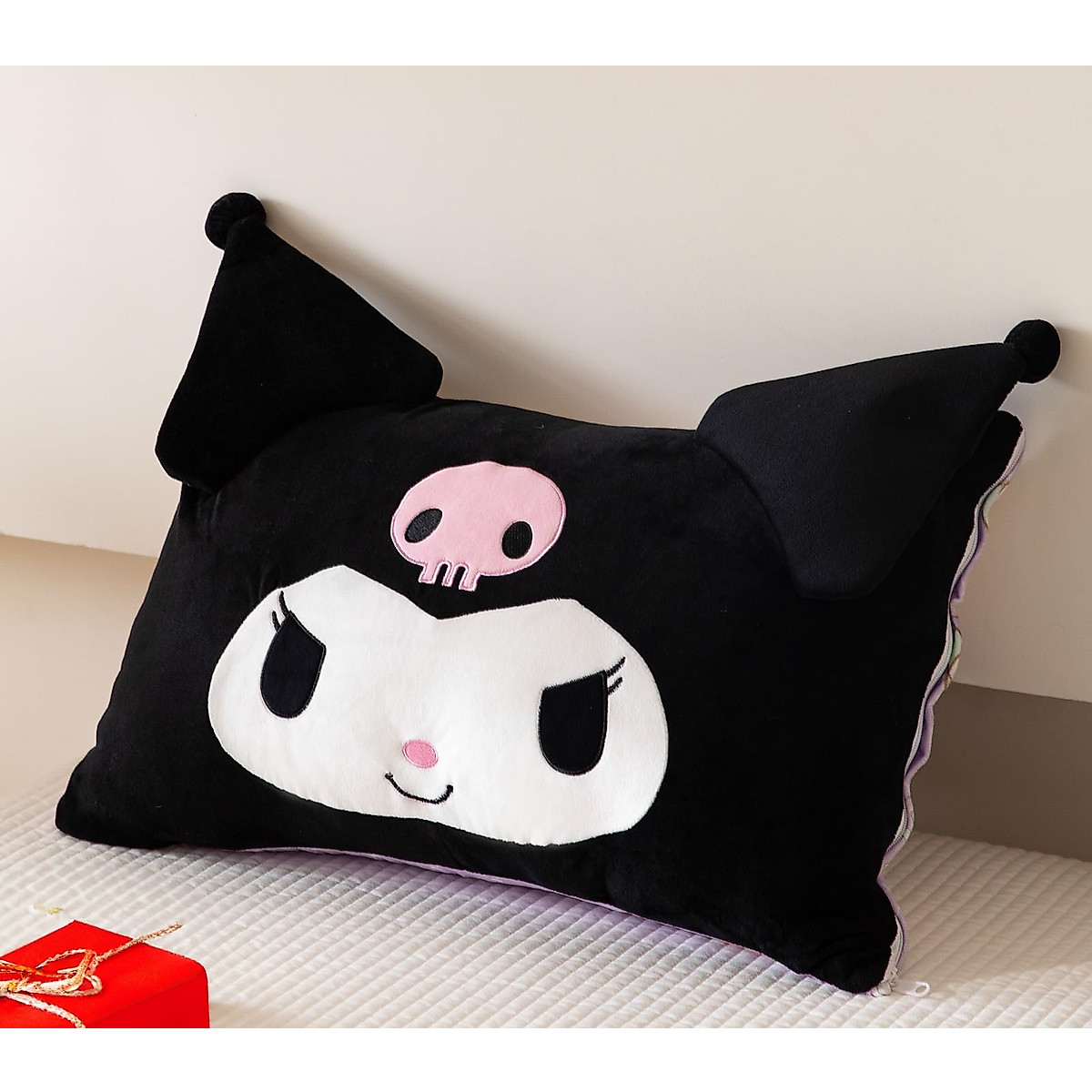 AMZROMI Kawaii Pillow case,Cotton Girl Black Pillow Covers,Cute Pillow,Cute Girl Plush Pillow Slips,for Dormitory/Decorative Bedroom/Livingroom,6242CM