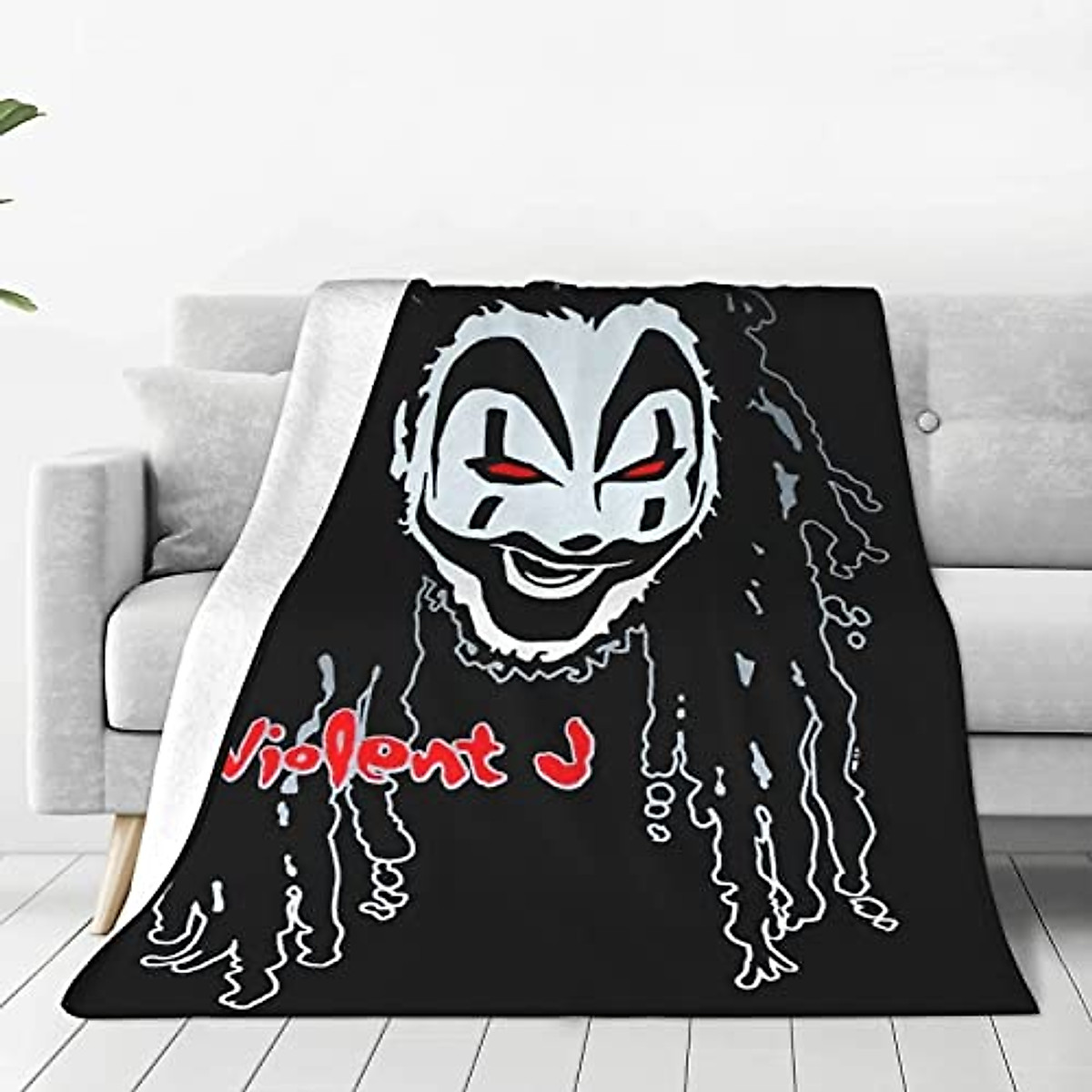Insane Hip Clown Hop Posse Throw Blankets Flannel Blanket Lightweight Throw Blanket for Couch Bed Soft Warm Cozy 80"x60"
