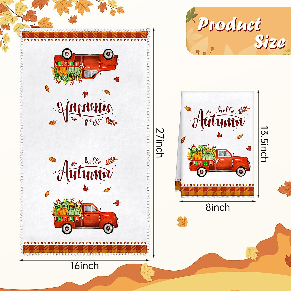 6 Set Holiday Kitchen Towels for Halloween Fall Christmas Decorative Dishtowels,Halloween Hand Towels Absorbent Dishcloths Autumn Tea Towels Wash Cloths for Thanksgiving Christmas Kitchen Decor