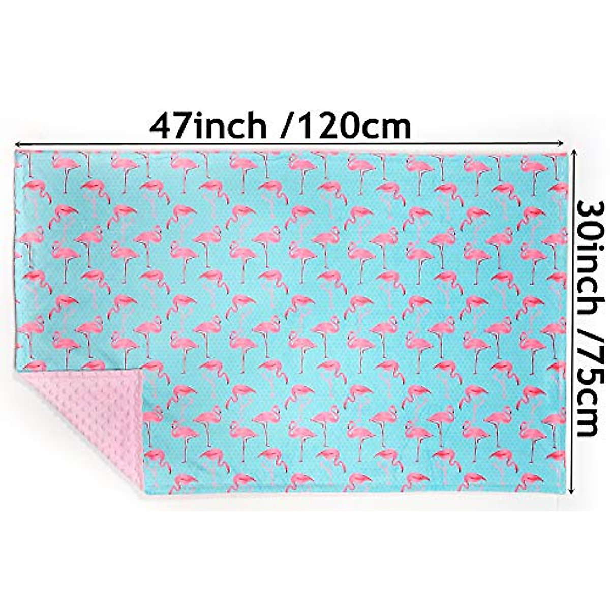 Baby Blanket Super Soft Minky Blanket with Double Layer Dotted Backing Pink Flamingo Security Blanket for Newborns Nursery Stroller Receiving Toddlers Crib Bedding for Boy or Girl(30 x 47 Inch)