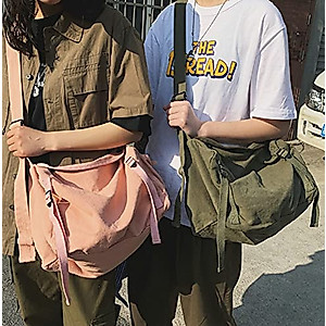 Trendy Canvas Hobo Bag for Women Men Sholder Bag Satchel Purse Large Messenger Bag Tote Handbag Adjustable Strap