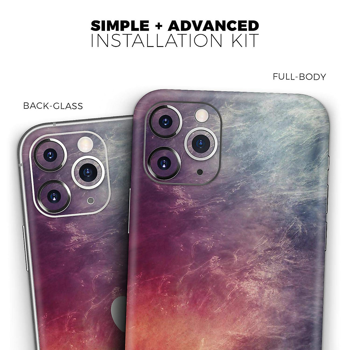 Design Skinz Abstract Fire & Ice V19 - DesignSkinz Protective Vinyl Decal Wrap Skin Cover Compatible with The Apple iPhone XR (Full-Body, Screen Trim & Back Glass Skin)