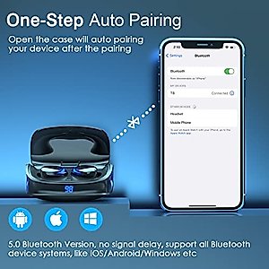 MCGOR Wireless Earbuds, Bluetooth Earbuds with Charging Case, 25H Playtime, Touch Control, Digital Display, Fast Pair, Stereo Earbuds Wireless Bluetooth with Microphone for All Bluetooth Device