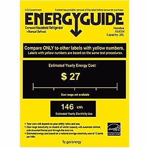 Homdox Mini Fridge, 20L Portable Cooler Warmer Refrigerators, 60W Small Refrigerator, AC/DC Compact Skincare Fridge for Skincare, Foods, Medications, Bedroom, Office & Car, Black