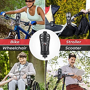 Kemimoto Motorcycle ATV Cup Holder, Upgraded Motorcycle Drink Holder Handlebar, Water Bottle Holder Mount with 0.6”-1.56” Metal Clamp for Scooter Bike Boat Stroller Wheelchair Golf Push Cart Tractor