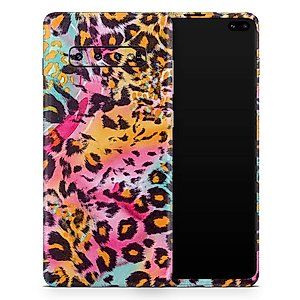 DesignSkinz Rainbow Leopard Sherbert Protective Vinyl Decal Wrap Skin Cover Compatible with The Samsung Galaxy S20 (Screen Trim & Back Glass Skin)
