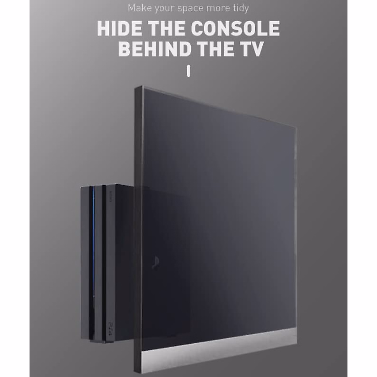 Wall Mount for PS4 Console Playstation 4 Near or Behind TV, Space Saving,Easy to Install PS4 Wall Mount