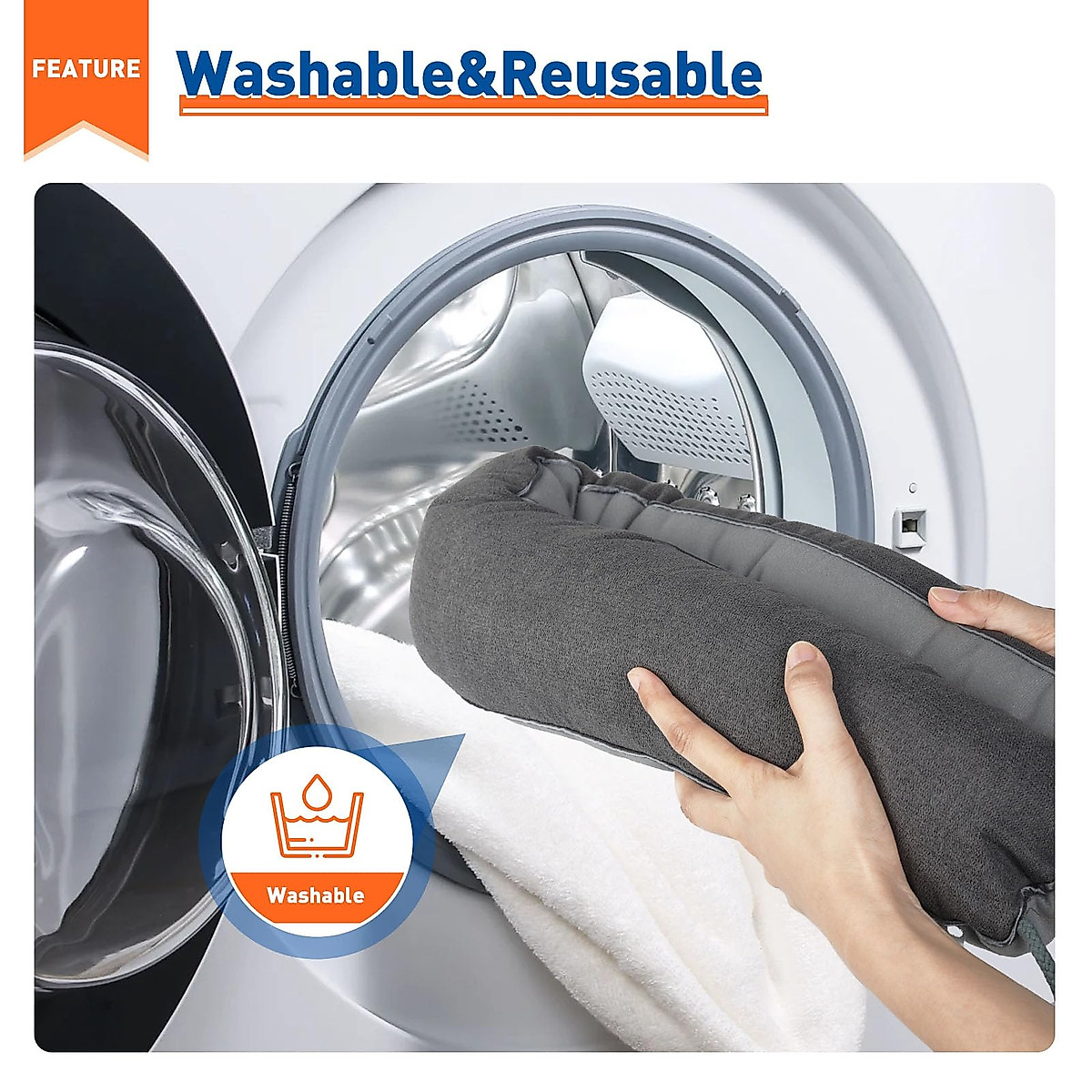 MAGZO Door Draft Stopper 36 Inches Length x 4 Inches Width, Weighted Under Door Noise Blocker, Gray