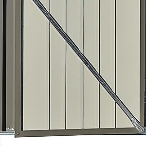 Knocbel 5 x 3ft Outdoor Garden Metal Lean-to Storage Shed with Single Lockable Door, Weather Resistant Tool Shed for Garbage Cans Lawnmower, Ideal for Backyard Patio Lawn (Gray)