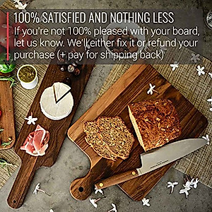 Made in USA Walnut Cutting Board by Virginia Boys Kitchens - Butcher Block made from Sustainable Hardwood (Handle - 10x16)