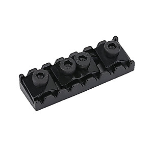 2Pcs Electric Guitar Locking Nut Black String Locking Nut With Mounting Screws For Tremolo Bridge 7 Strings Electric Guitar Instruments Accessory Schecter Guitar Locking Nut Screws