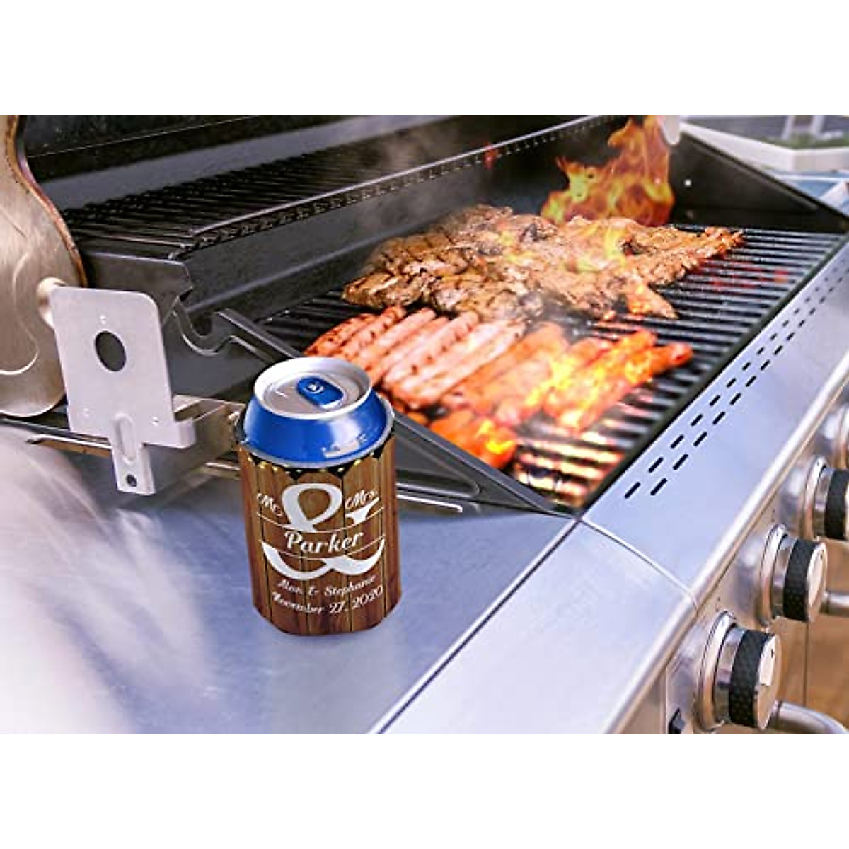 Custom Wedding Can Coolies Mr & Mrs Your Names & Date Personalized Wedding Favors Wedding Decorations Party 96 Pack Can Coolie Drink Coolers Coolies Multi