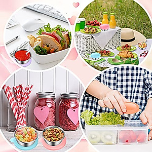 SelfTek Salad Dressing Container To Go, 6 x 1.6oz Small Containers with Lids, Reusable Sauce Containers Condiment Cups with 20 Disposable Spoons Fits in Bento Box for Lunch