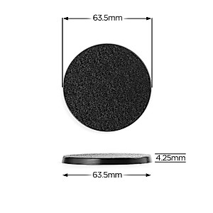 EasyPegs 60mm Textured Plastic Round Bases Wargames Table Top Games 25 Count