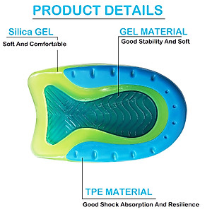 Kids Heel Cups for Heel Pain Sport Shock Absorbing Lightweight Gel Heel Inserts for Kid's with Sensitive Heels, Heel Spurs, Plantar Fasciitis, or Ankle Pain (1 Pairs Kid's Size 3-7 / Women 4-8)