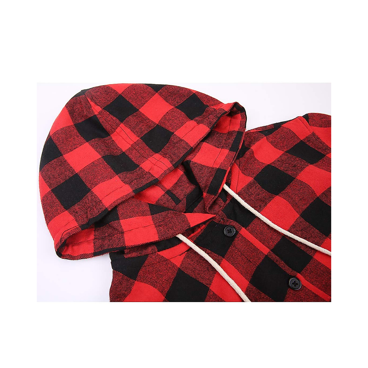 Uillnoodu Women's Flannel Plaid Shirts Long Sleeve Hoodie Regular Fit Button Down Casual Cotton