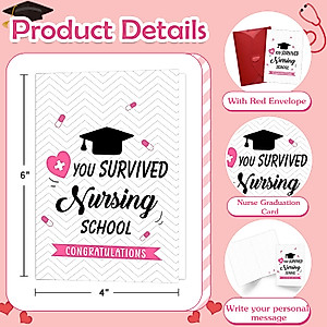 PETCEE Funny Nurse Graduation Card for Her Nurse Graduation Greeting Card for Women Graduation Card with Envelope for Nursing School Grads Medical School Graduate Occupational