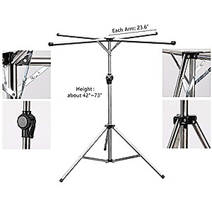 PENGKE Foldable Clothes Drying Laundry Rack Portable Space Saving, Adjustable High Capacity 4 Poles Stainless Steel Laundry Drying Rack