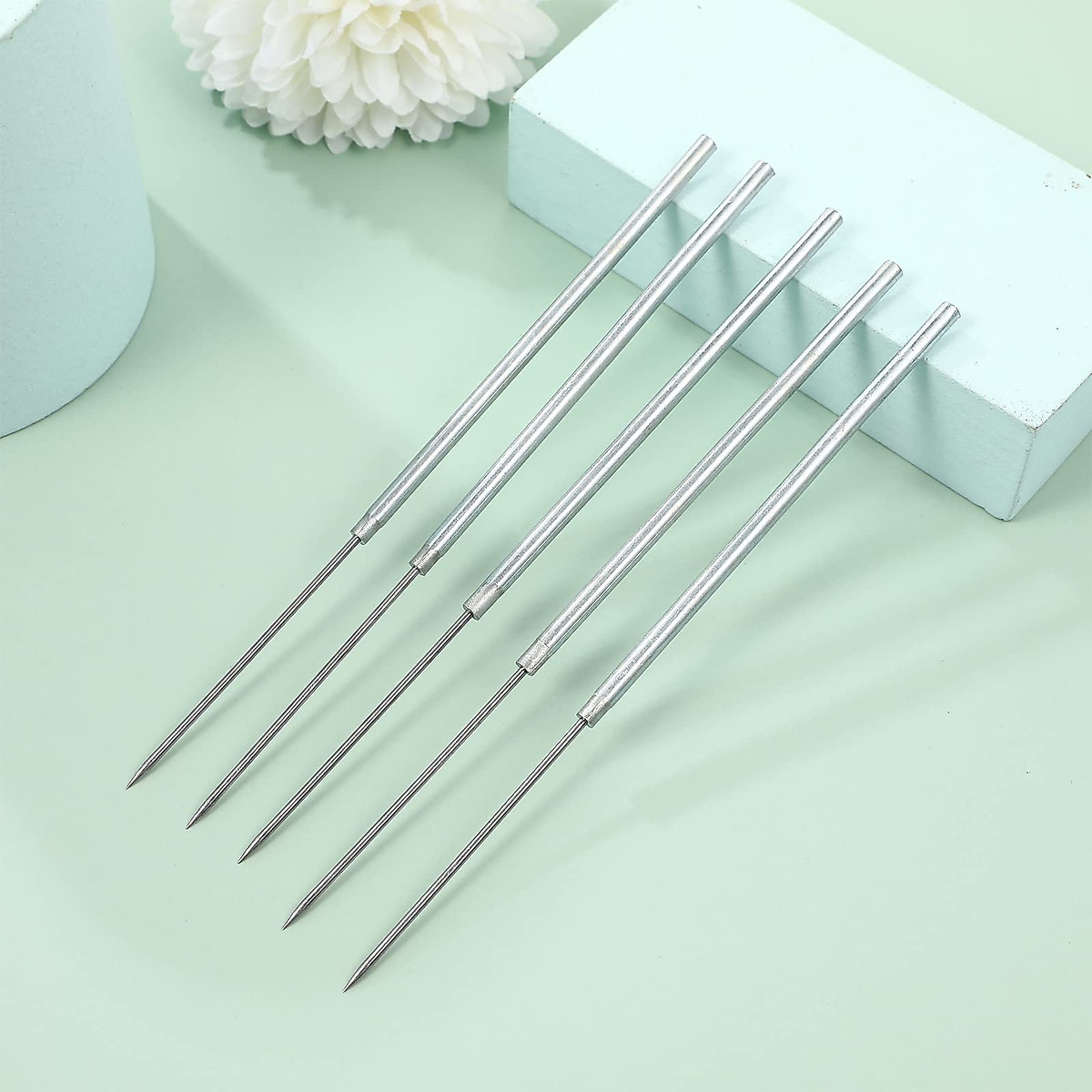 iplusmile 14pcs Lab Dissecting Needle, 3D Printer Nozzle Cleaning Kit, Stainless Steel Single Ended Micro Fine Precision Probe Teasing Needles Biology Experiment Equipment for Lab