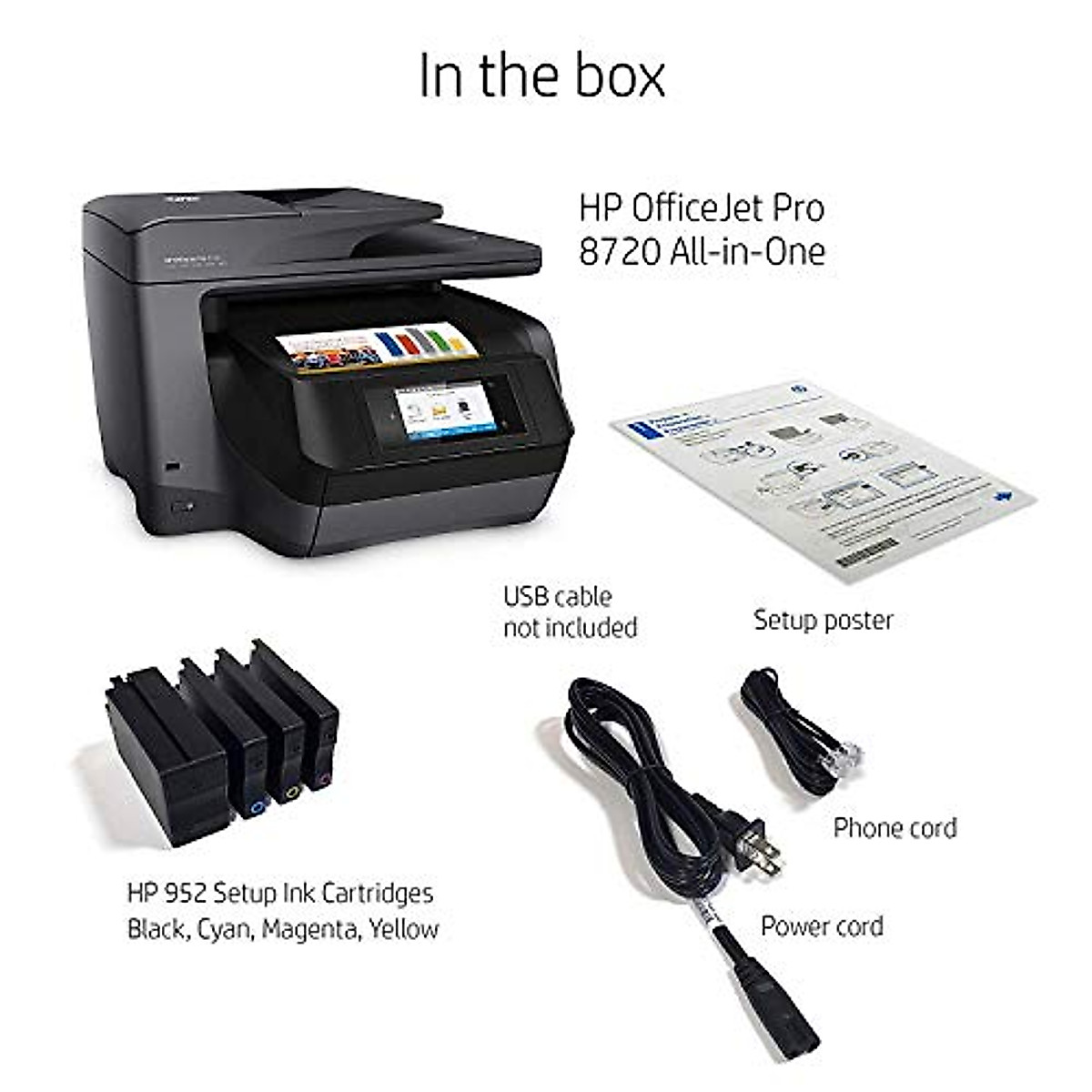 HP OfficeJet Pro 8720 All-in-One Wireless Printer, HP Instant Ink or Amazon Dash replenishment ready - Black (M9L74A)