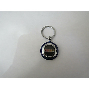 1965 1966 1967 1968 OLDS 442 4-4-2 TRI COLOR LOGO ROUND PLASTIC KEYCHAIN - BLUE