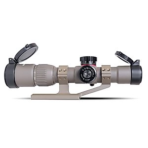 Monstrum G2 1-4x24 First Focal Plane FFP Rifle Scope | ZR305 H-Series Offset Scope Mount | Flat Dark Earth | Bundle
