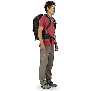 Osprey Manta 34L Men's Hiking Backpack with Hydraulics Reservoir, Black, One Size