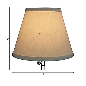 FenchelShades.com Lampshade 5" Top Diameter x 9" Bottom Diameter x 7" Slant Height with Clip-On Attachment for Standard Edison-Style Lightbulb (Linen Beige Homespun)