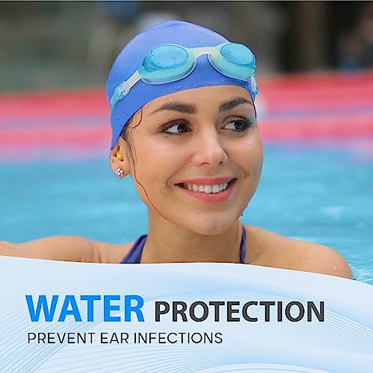 PQ Soft Silicone Ear Plugs - 20 Waterproof Earplugs for Swimming and Sleeping Kids, Swim Ear Plugs for Adults Small Ears, Noise Reduction Ear Protection, Sound Blocking Level 32 Db (20 Pillows) Yellow