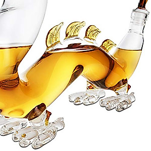 Dragon Drinking Decanter - GOT, I Drink and I Know Things - Whiskey and Wine Decanter Large 10x16" - 100% Lead-Free High Borosilicate Glass, - The Wine Savant Handblown Glass. Movie Night! (600ml)