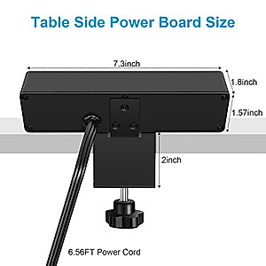 Desk Edge Power Strip with USB Port Removable Clamp Power Outlet Socket with Switch 6.5 ft Extension Cord Connect 4 Plugs for Home Office Reading